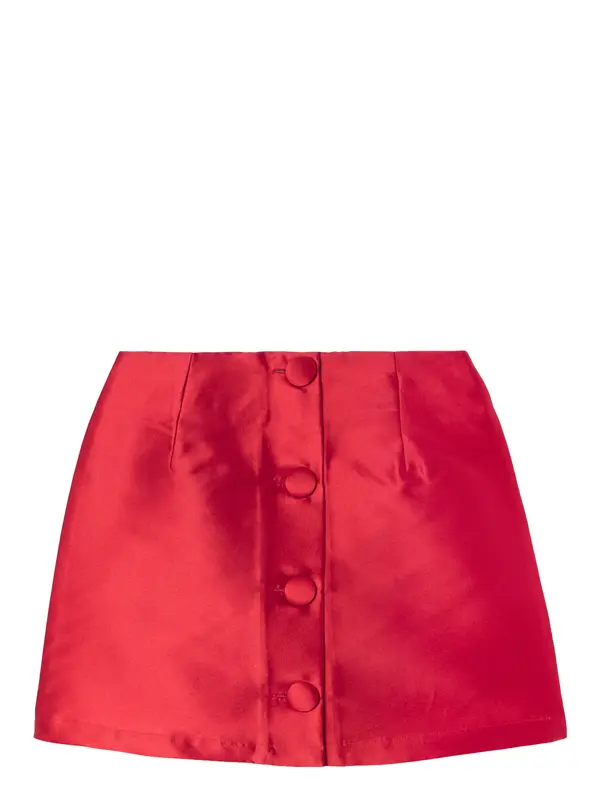DESTREE Lucio Taffeta Mini Skirt - Red