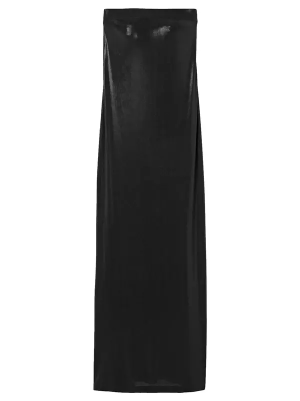 Norma Kamali Strapless Stretch-lamé Maxi Dress - Black