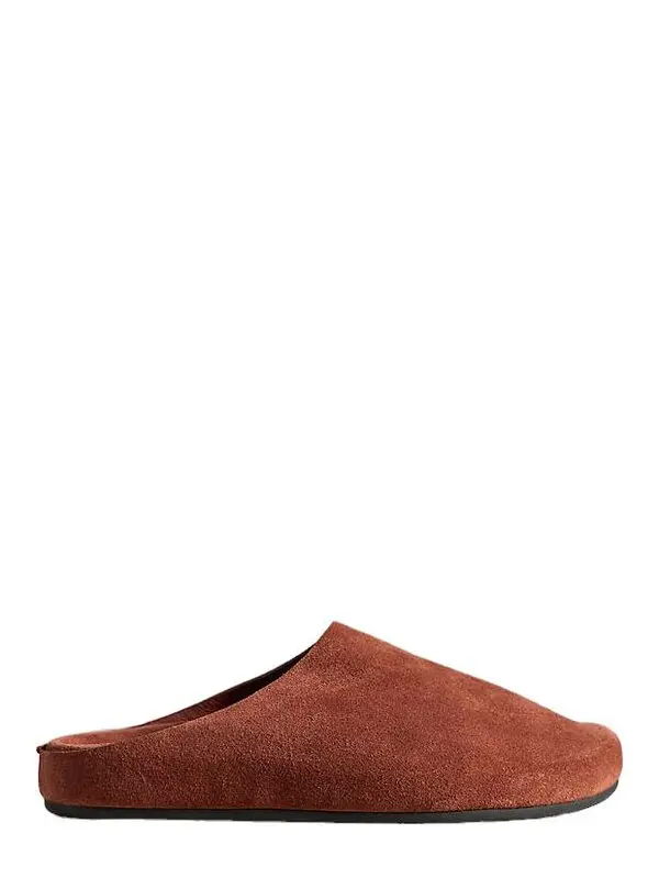 Jeffrey Campbell Content Mule Slides - Red Brown Suede