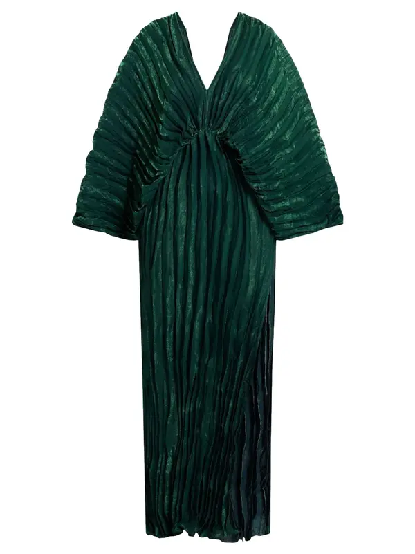 L'IDEE Pleated Maxi Dress - Green