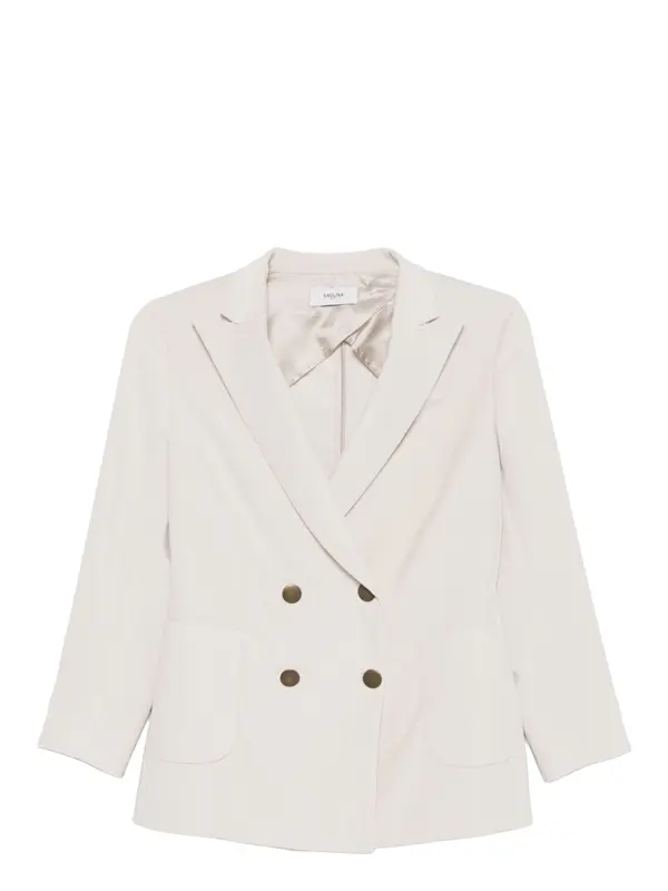 SAULINA Assunta Double-breasted Blazer - Neutrals