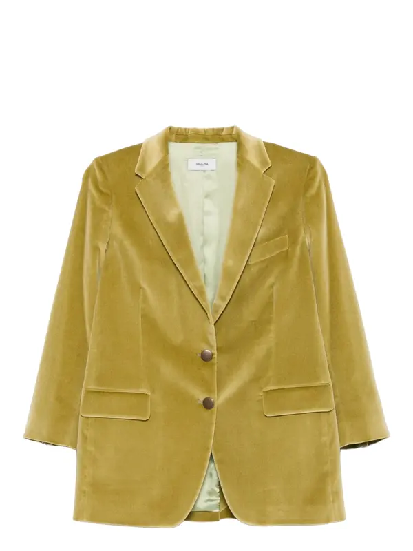 SAULINA Antonia Velvet Blazer - Green