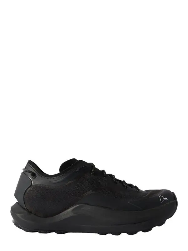 ROA Sella Leather And Mesh Sneakers - Black