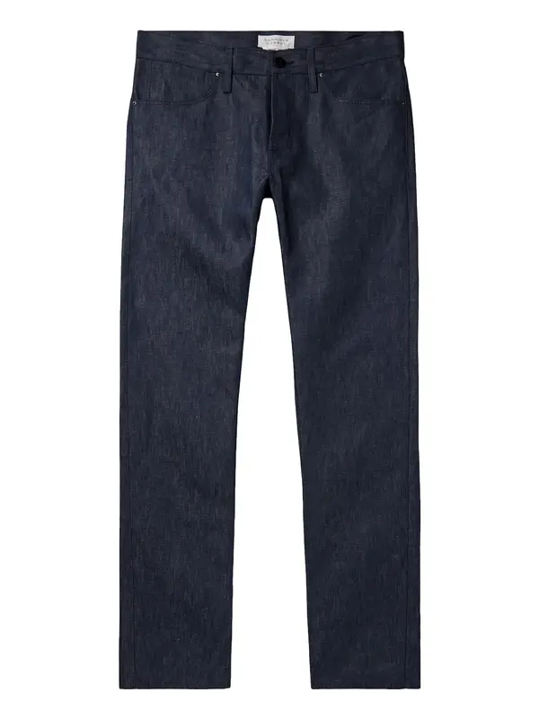 Gabriela Hearst Anthony Slim-fit Straight-leg Chambray Trousers - Blue
