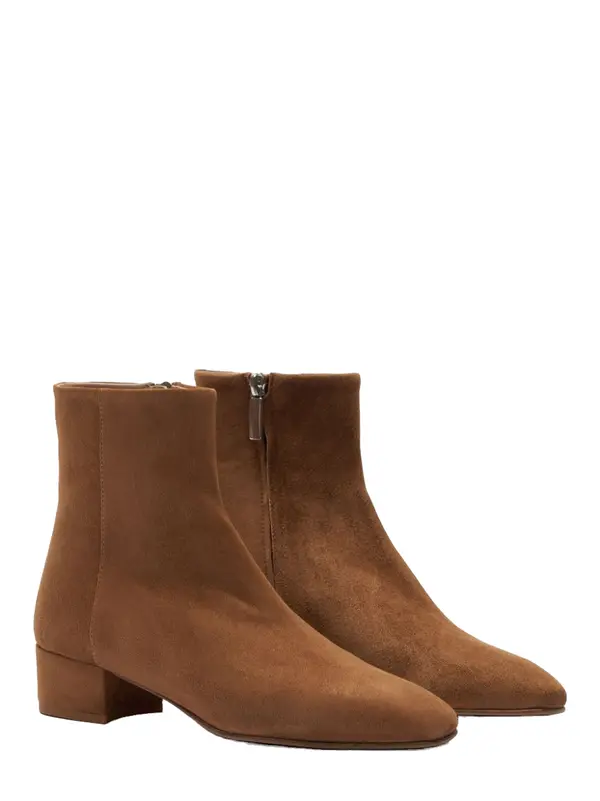 SCAROSSO Suede Ankle Boots - Brown