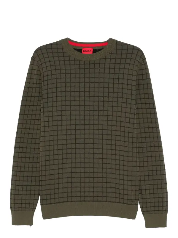 Hugo Grid-pattern Pullover - Green