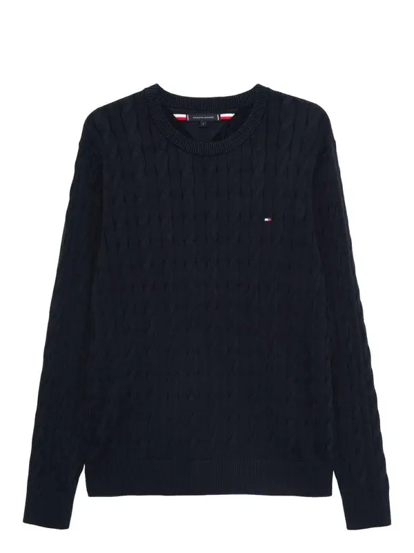 Tommy Hilfiger Cable-knit Crew-neck Sweater - Blue