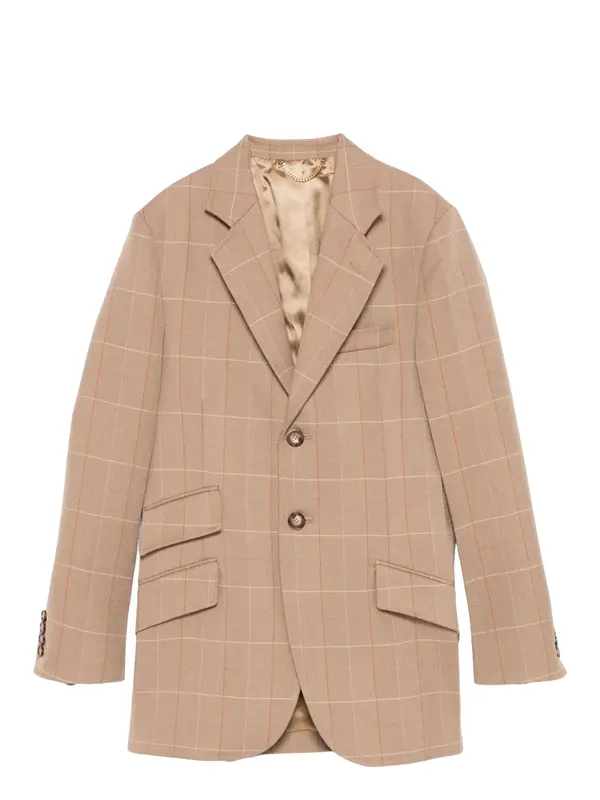 Victoria Beckham Checked Tweed Blazer - Neutrals