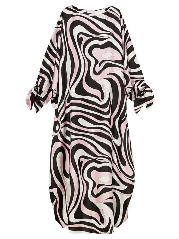 Emilio Pucci Abstract-pattern Print Maxi Dress - Black