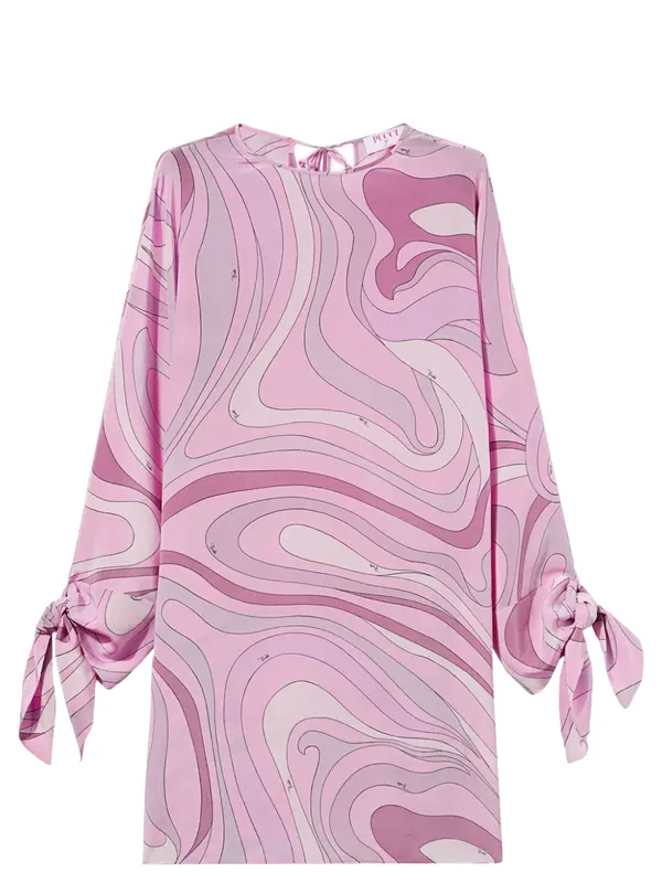 Emilio Pucci Abstract-pattern Print Mini Dress - Pink