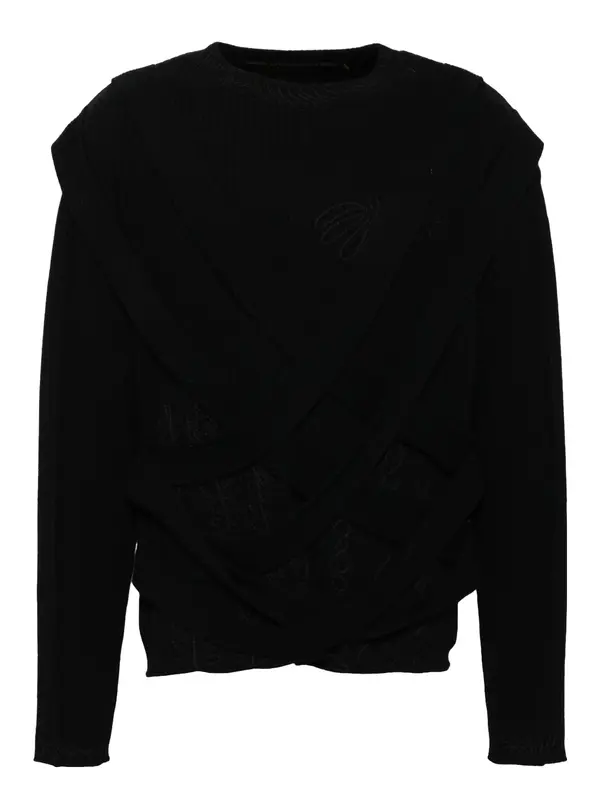 Andersson Bell Harness Crew-neck Jumper - Black