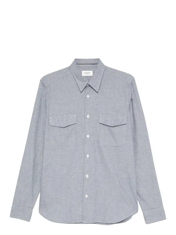 TINTORIA MATTEI 954 Dogtooth-pattern Shirt - Blue