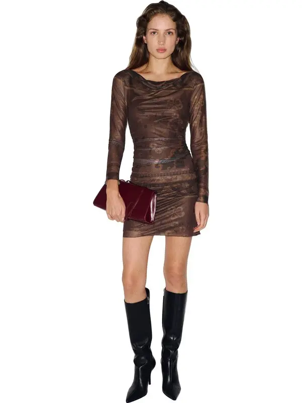 REFORMATION Reese Knit Mini Dress - Brown
