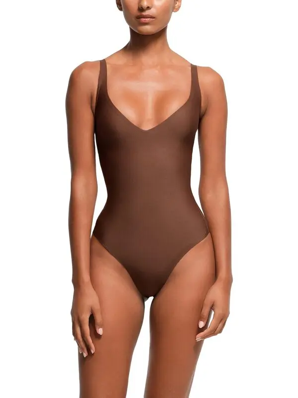 SKIMS Body Core Sculpt Plunge Thong Bodysuit - Jasper