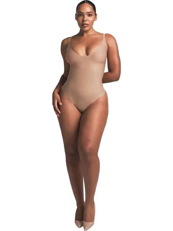 SKIMS Body Core Sculpt Plunge Thong Bodysuit - Sienna