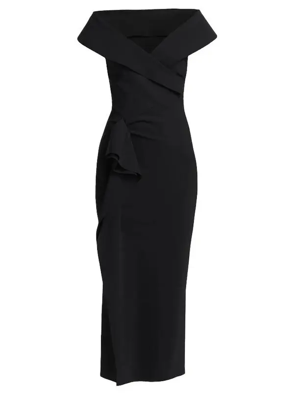Chiara Boni La Petite Robe Norshana Portrait-neck Cocktail Dress - Black