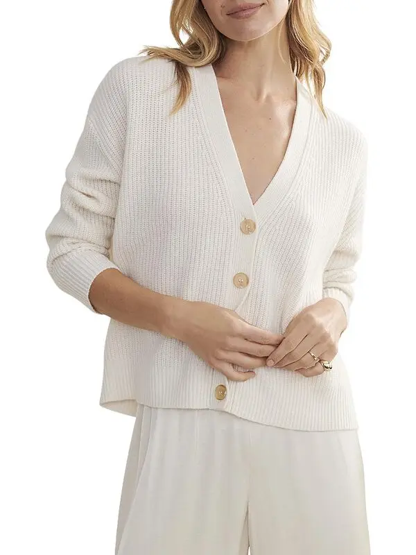 Jenni Kayne Cropped Cashmere Cocoon Cardigan - Ivory