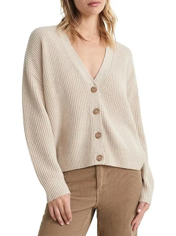 Jenni Kayne Cropped Cashmere Cocoon Cardigan - Oatmeal