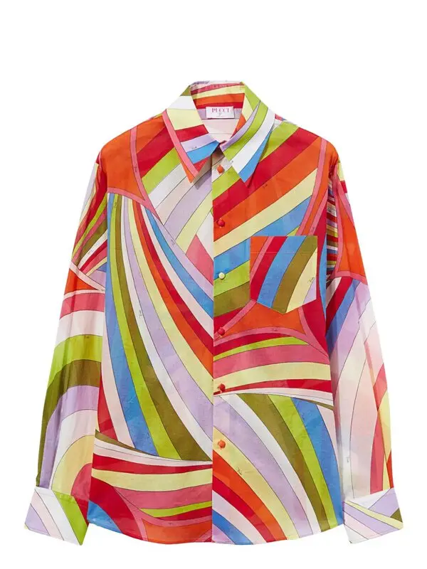 Emilio Pucci Iride-print Cotton Shirt - Red
