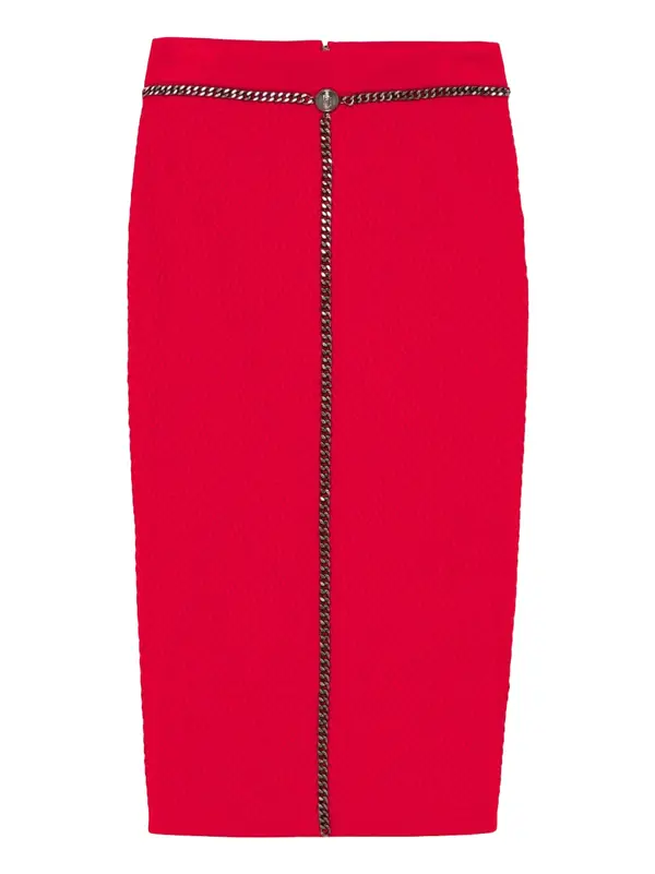 Elisabetta Franchi Chain-detail Midi Skirt - Red