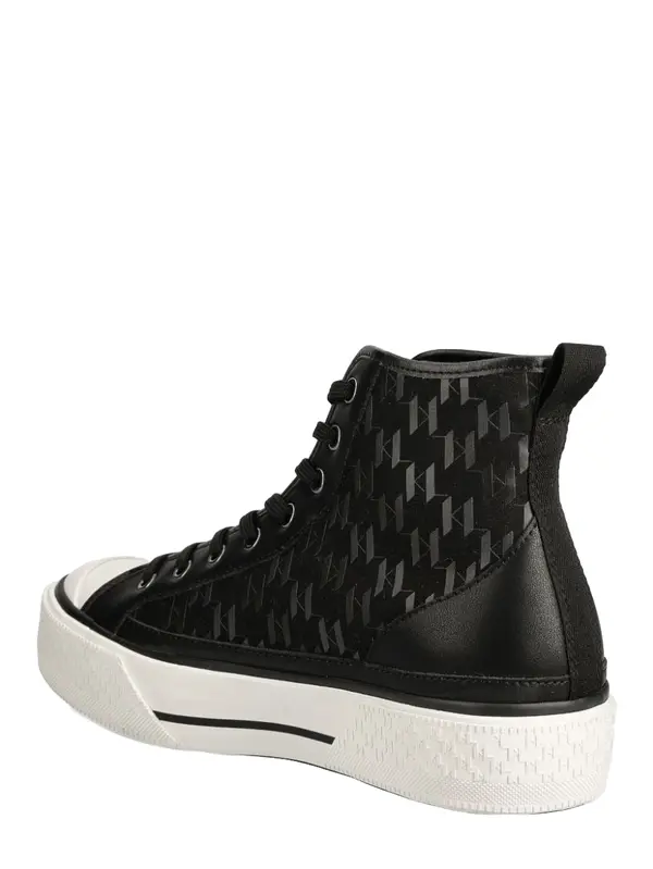Karl Lagerfeld Jacquard Logo High-top Sneakers - Black