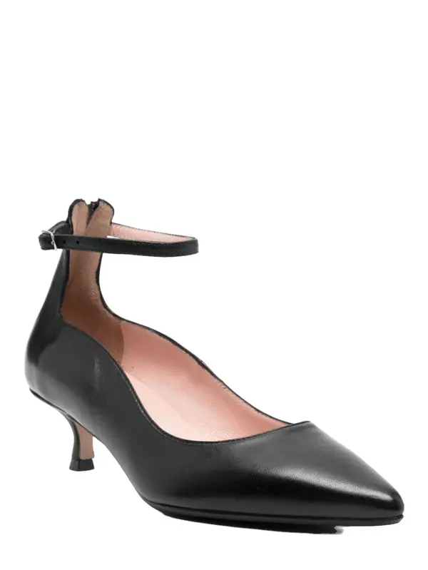ANNA F. 45mm Leather Pumps - Black