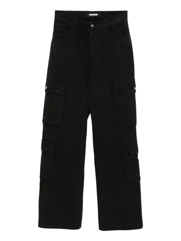 BARROW Rhinestone-embellished Cargo Jeans - Black