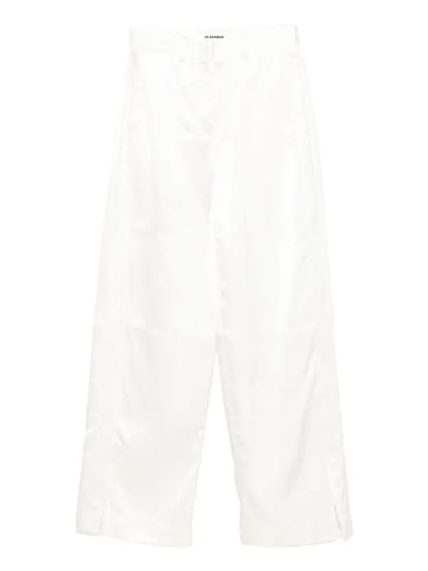 JIL SANDER Satin Trousers - White