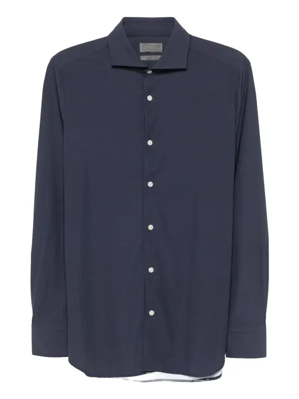 DELL'OGLIO Polka Dot Print Shirt - Blue