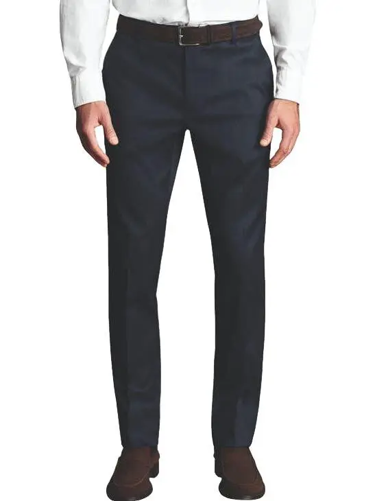 CHARLES TYRWHITT Slim Fit Smart Texture Trousers - Denim Blue
