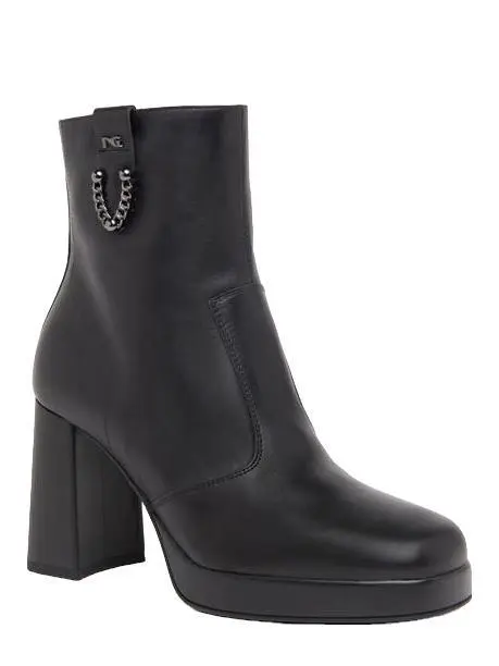 NEROGIARDINI Chain Platform Bootie - Black