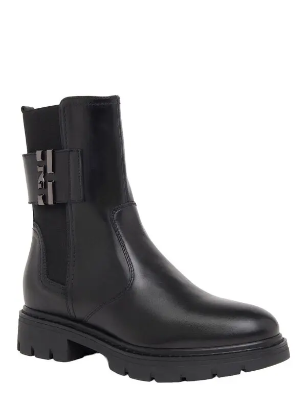 NEROGIARDINI Logo Strap Bootie - Black
