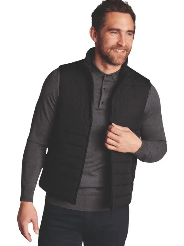 CHARLES TYRWHITT Lightweight Quilted Vest - Black