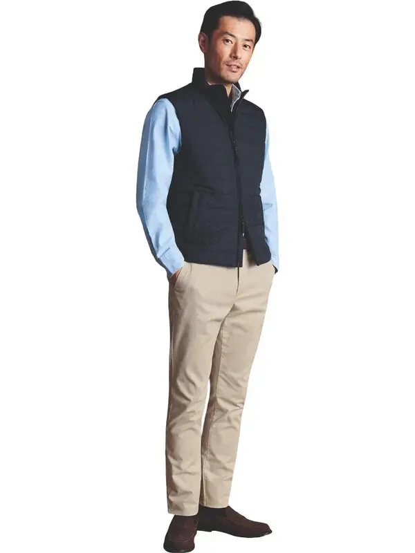 CHARLES TYRWHITT Lightweight Quilted Vest - Navy