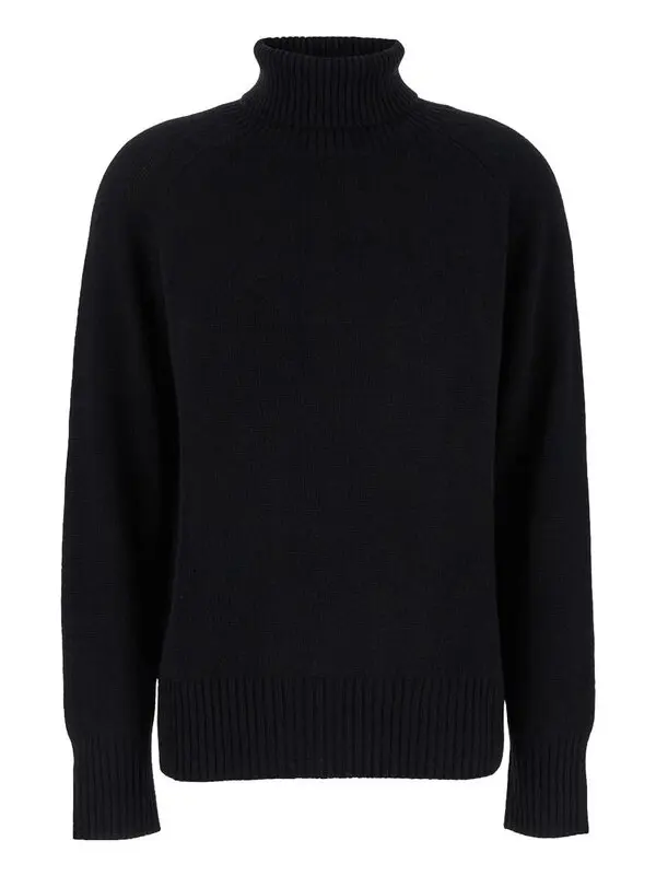 PLAIN High Neck Cashmere Sweater - Black