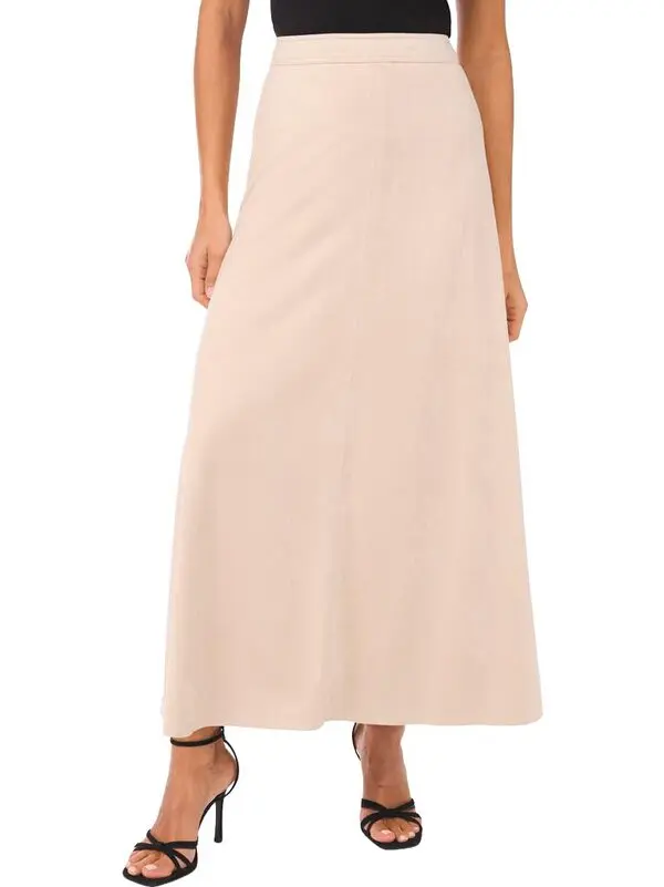 Vince Camuto Faux Suede A-line Skirt - Beige