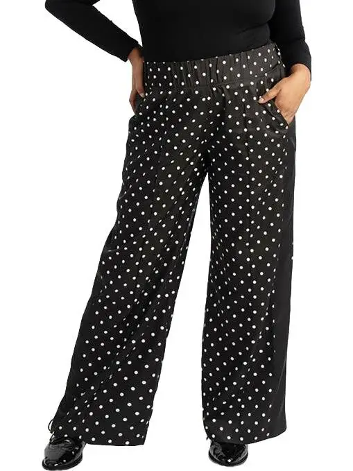 SEE ROSE GO Polka Dot Wide Leg Pants - Timeless Dot