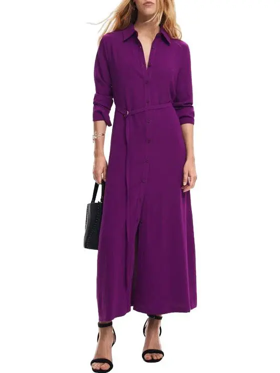 Desigual Washington Long Sleeve Shirt Dress - Purple