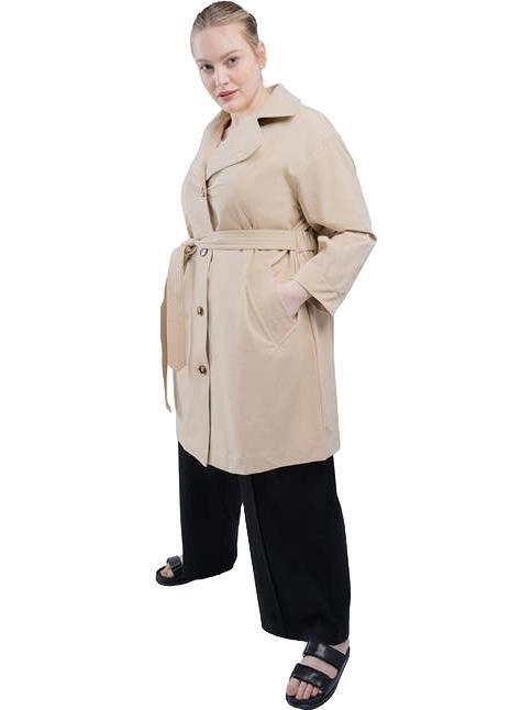 SEE ROSE GO Tech Twill Trench Coat - Stone