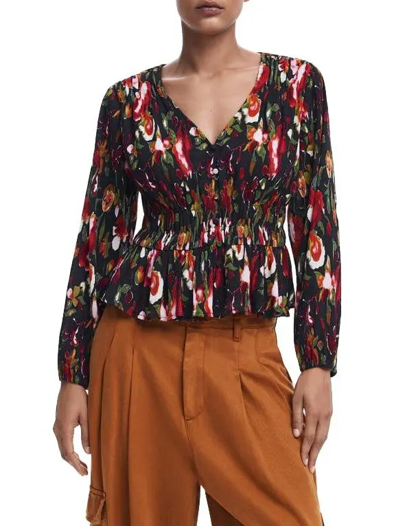 Desigual Kanazawa Floral Print Shirt - Black