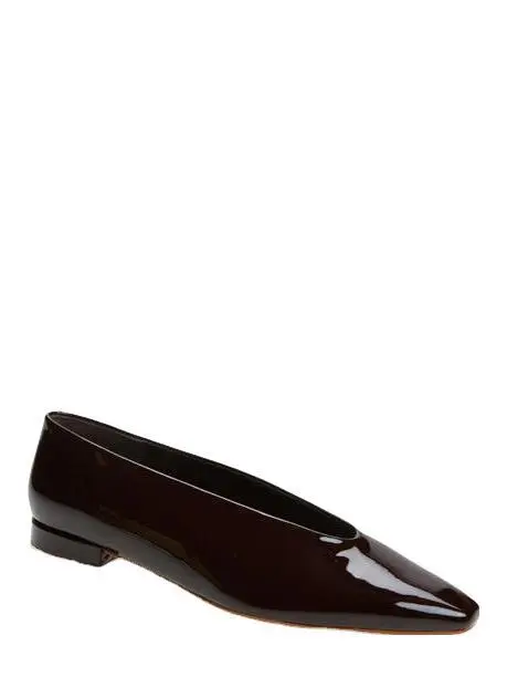 Jeffrey Campbell Pointed Toe Flat - Coffee Patent