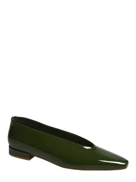Jeffrey Campbell Pointed Toe Flat - Olive Patent