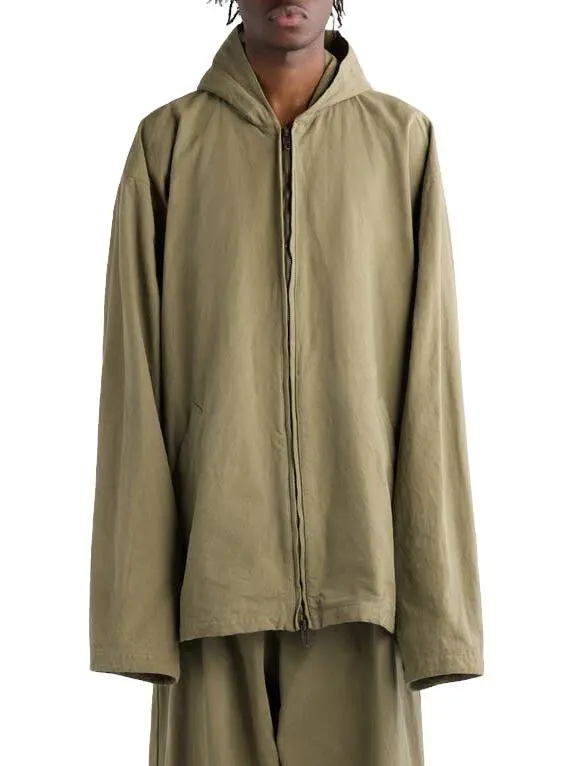 Balenciaga Oversized Cotton Hooded Jacket - 3420 Linden
