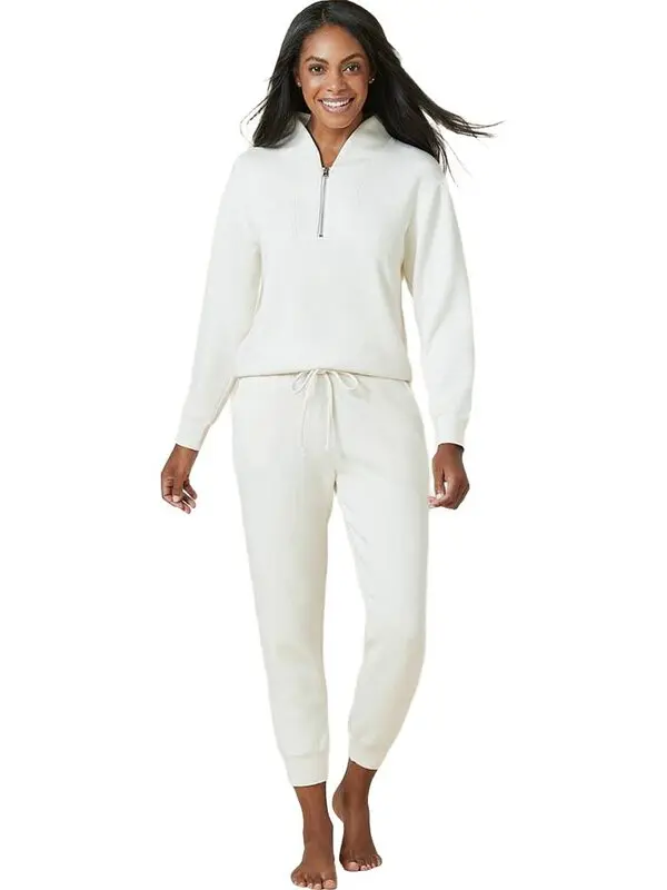 SOFTIES Athleisure Dreamtech 1/4 Zip Jogger Set - Almond