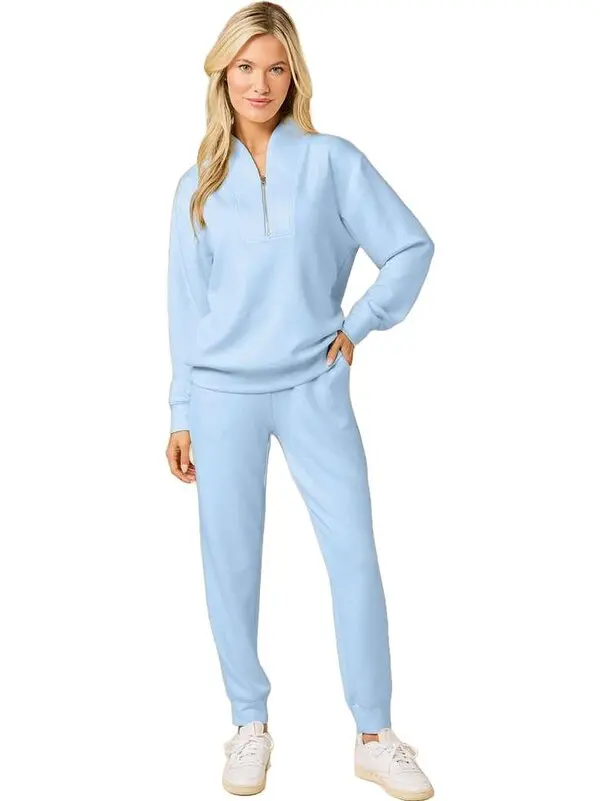 SOFTIES Athleisure Dreamtech 1/4 Zip Jogger Set - Sky Blue