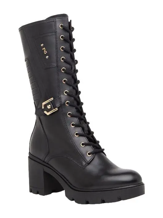 NEROGIARDINI Quilted Leather Moto Boots - Black