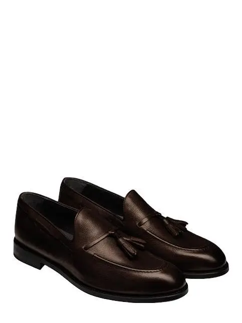CHARLES TYRWHITT Leather Tassel Loafer - Chocolate