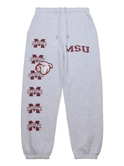 TRAVIS SCOTT X Mitchell & Ness Mississippi State Bulldogs Classic Sweatpants - Heather Gray