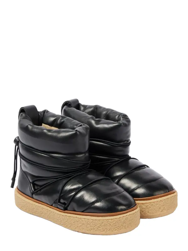 Isabel Marant Heta Leather Ankle Boots - Black