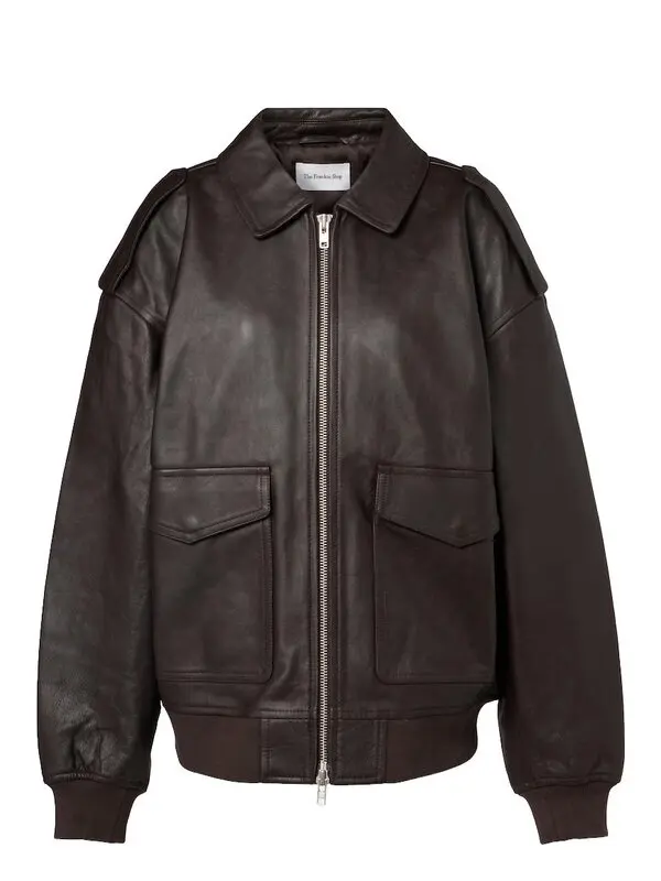THE FRANKIE SHOP Viper Leather Jacket - Brown